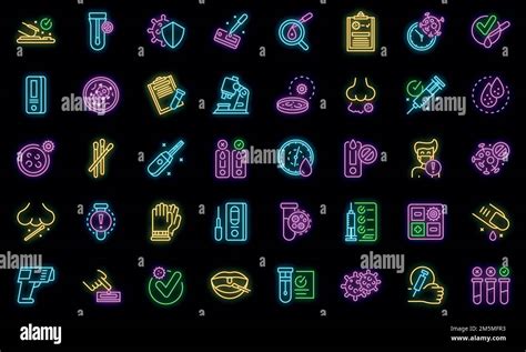 Covid Test Icon Outline Covid Test Vector Icon Neon Color On Black