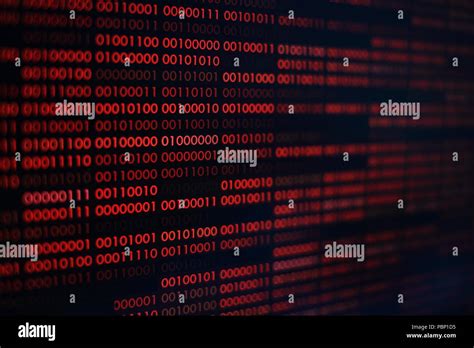 Red Binary Code Computer Technology Background Red Binary Code