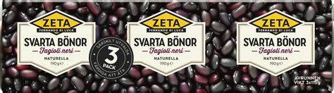 Köp Zeta Svarta Bönor 3x190 g på delitea se