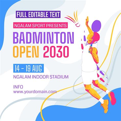 Premium Vector Badminton Open Flyer Template