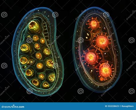 Microscopic View Detailed Comparison Of Diatom Cell Internal