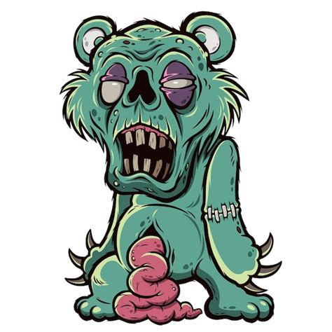 Premium Vector Teddy Zombie Characters Zombie Bear Evil Bear