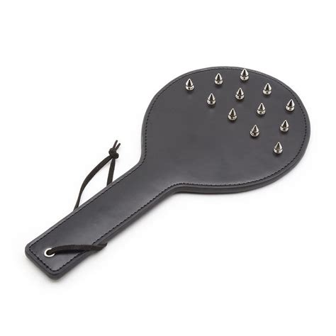 Faux Leather Spiked Fetish Spanking Paddle Lace And Leather
