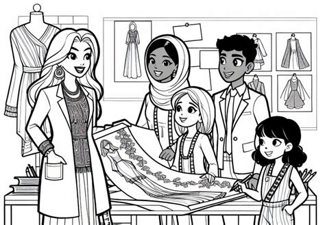Rotoli Di Stoffo In Un Atelier Di Moda Modello Da Colorare Gratis