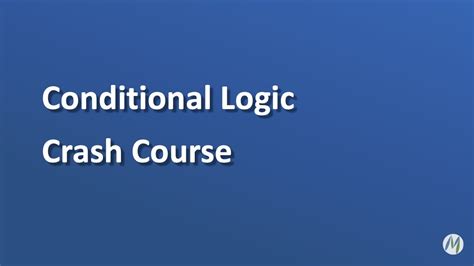 A Crash Course On Conditional Logic For The Lsat Youtube