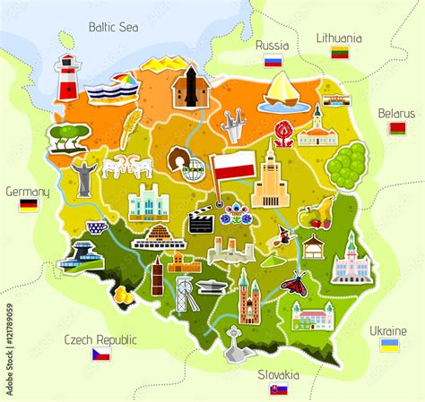 Mapa Polski Stock Vector Adobe Stock