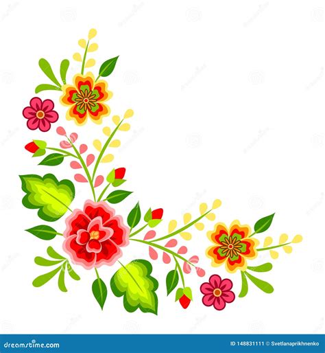 Estampado De Flores Mexicano Ilustración del Vector Ilustración de