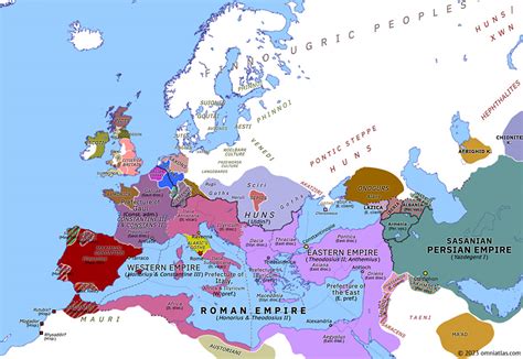 Alarics Sack Of Rome Historical Atlas Of Europe 24 August 410