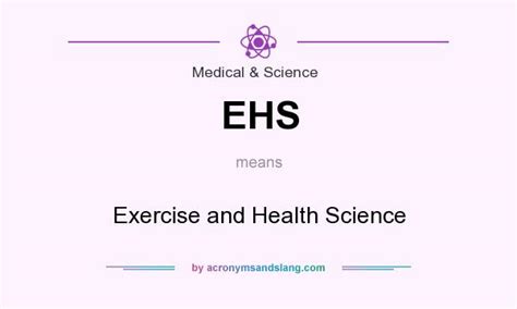 Ehs Exercise And Health Science In Medical And Science By