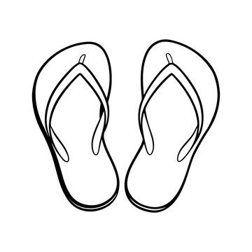 Flip Flops Line Art Vector Illustrationflip Flops Line Art Vector