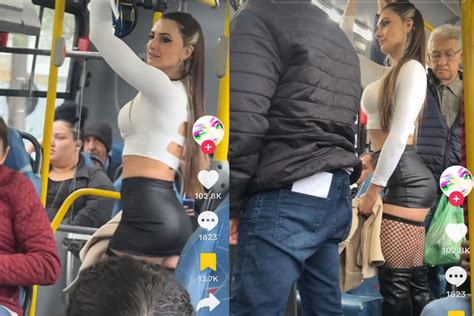 Modelo Hace Viaje En Transporte Público Y Cautiva A Los Pasajeros