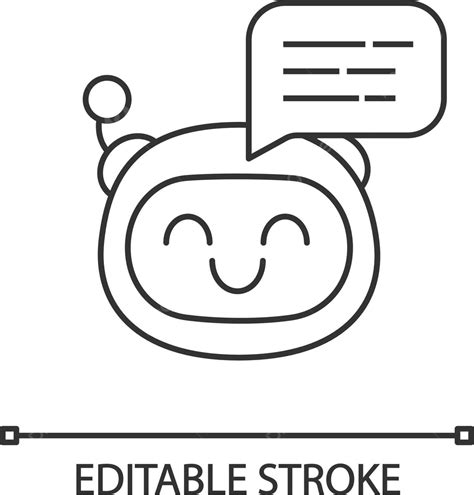 Chatbot Message Linear Icon Artificial Online Line Vector Artificial