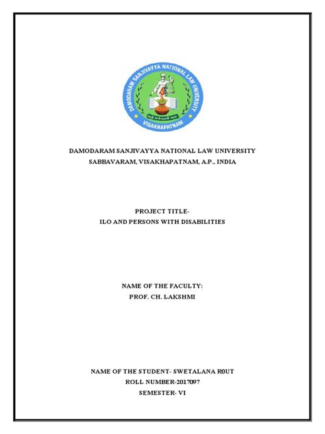 Damodaram Sanjivayya National Law University Sabbavaram Visakhapatnam
