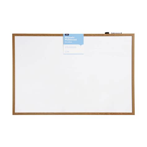 J Burrows Magnetic Whiteboard 900 X 600mm Oak Officeworks