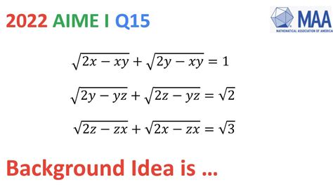 2022 Aime I Solutions Q15 Hw Aime Ii 2023 Algebra Math Olympiad Simil Amc 8 10 12 A B Bmo