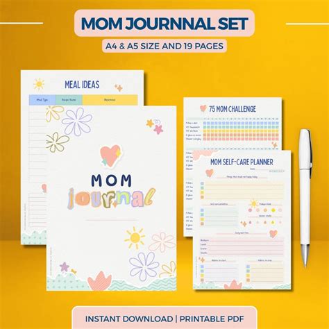 Mom Journal Set Instant Download Printable Pdf A4 And A5 Sizes Etsy