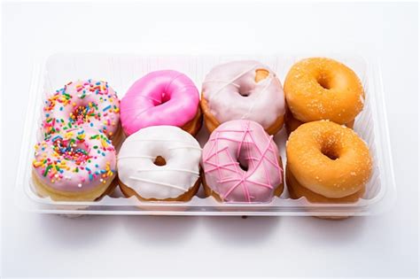 Premium Ai Image A Plastic Container Filled With Assorted Donuts