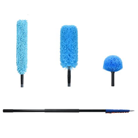 30 Foot Microfiber Duster Set Extension Pole 3 Heads And Mini Duster Furniture Ceiling Cobweb