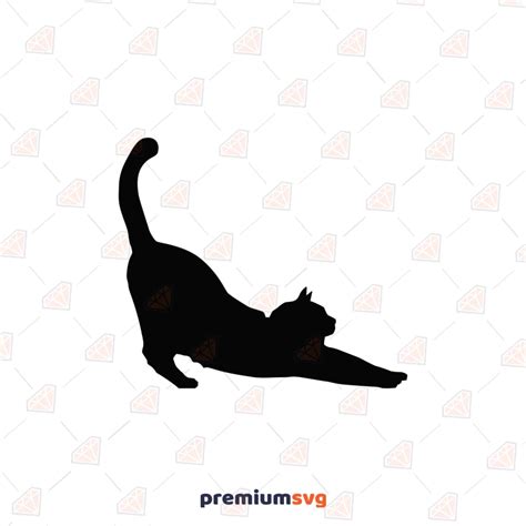 Stretching Cat Svg Silhouette Cut File Premiumsvg