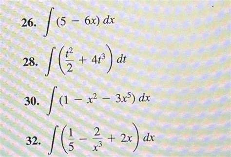 Solved Finding Indefinite Integrals In Exercises 25 70 Find