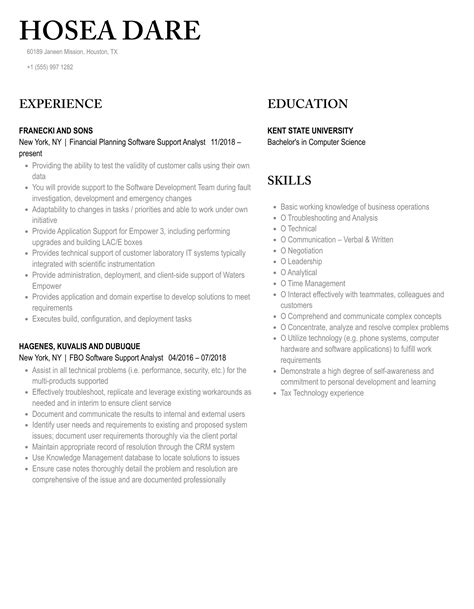 Software Support Analyst Resume Samples Velvet Jobs