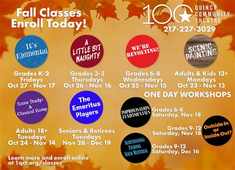 Fall Classes At Qct Quincy Community Theatre