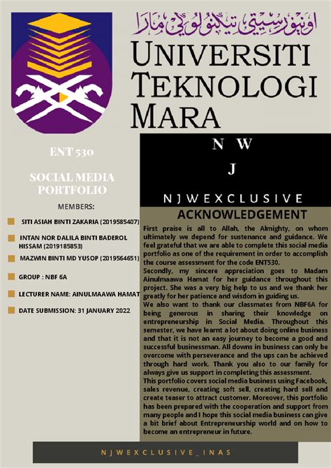 Ent530 Social Media Report Pair Assignment Nbf6a Siti Asiah