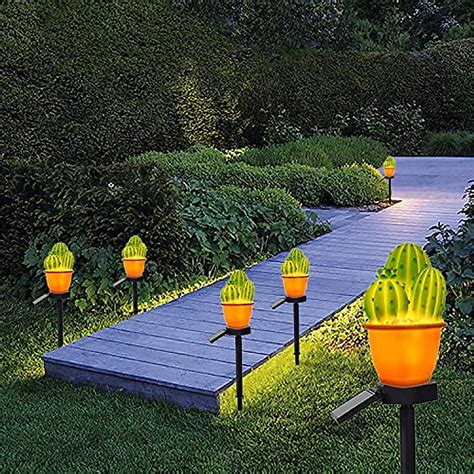 Solar Pineapple And Cactus Garden Lights Outdoor Pathway Decor