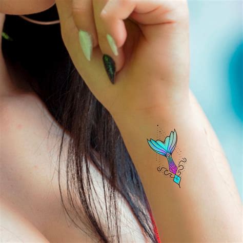 Mermaid Tail Temporary Tattoo Etsy