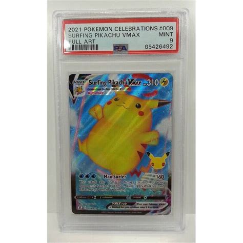 Mavin Surfing Pikachu Vmax Celebrations 009 Full Art Ultra Rare Psa
