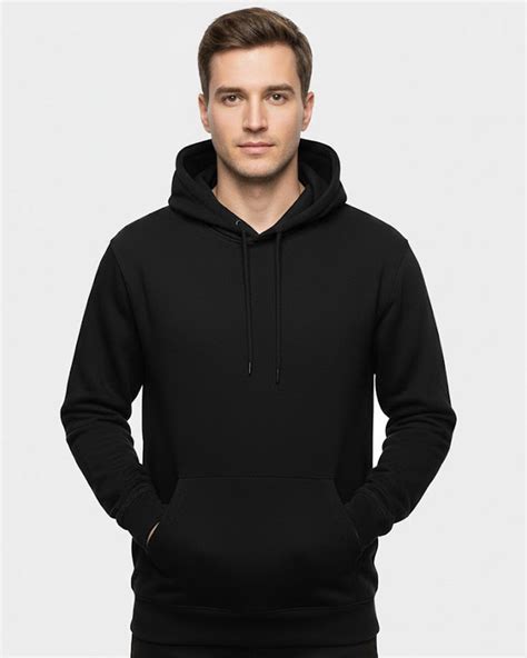 Black Plain Hoodie Outfit90s