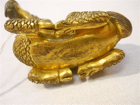 Sold At Auction Gilt Bronze Xiezhi Shape Paperweight Auction Number