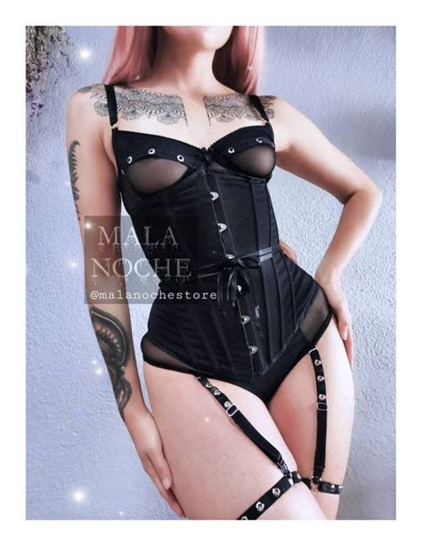 Corset Elvira Bdsm Lingerie Victorian Corsé Black Gothic Etsy
