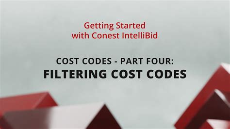 cost codes part four filtering cost codes conest software youtube