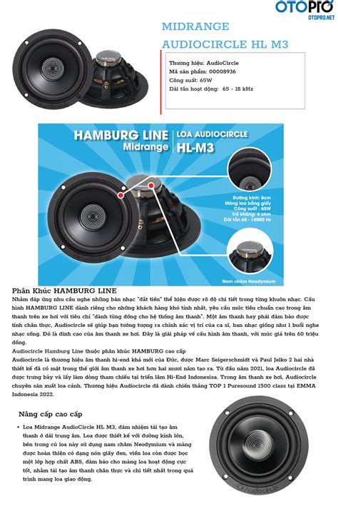 Loa Midrange ô Tô Audiocircle Hl M3