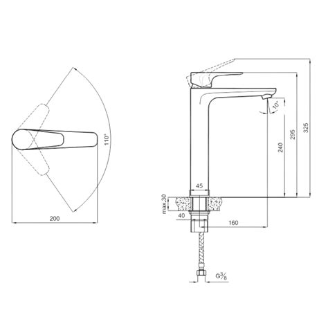 Zero Yüksek Lavabo Bataryası Sıyah 410200500506 Bataryadukkani
