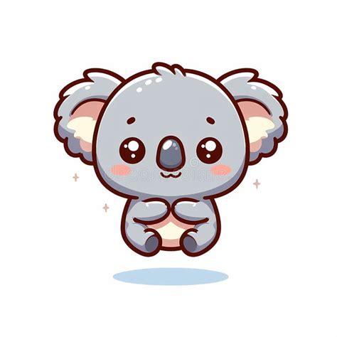 Chibi Koala Illustration In Flat Style On White Background Stock