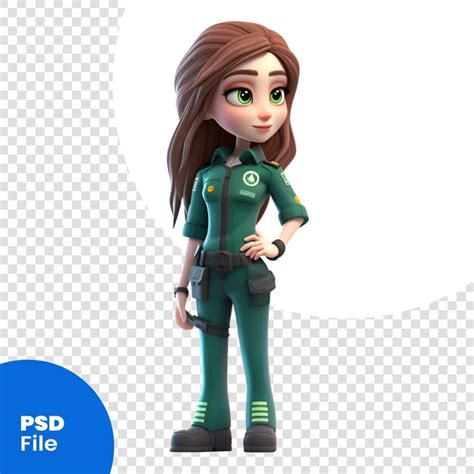 Premium Psd 3d Rendering Of A Female Superhero With Green Uniform