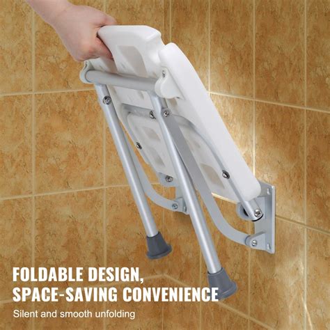 Vevor Folding Pe Shower Seat 15 7 X 14 8 Unfolded Wall Mounted