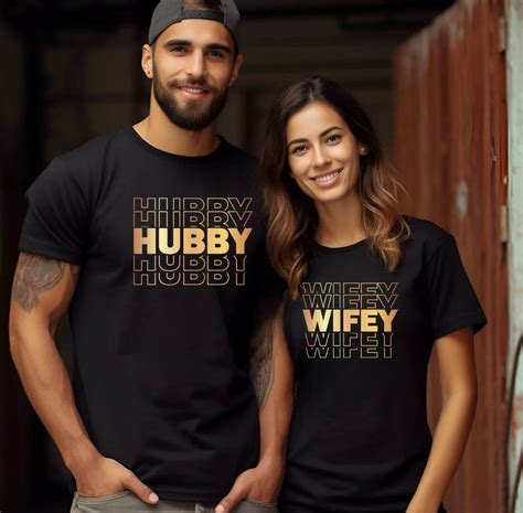 Wifey And Hubby Set Stylish Matching T Shirts For Couples