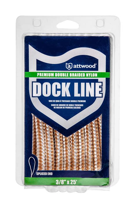 Pre Spliced Marine Rope 12 Inch Attwood Premium Double Braided Dock