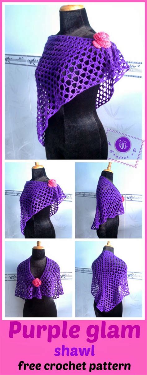 Purple Glam Shawl ~ Free Crochet Pattern Crochet Shawl Pattern Free