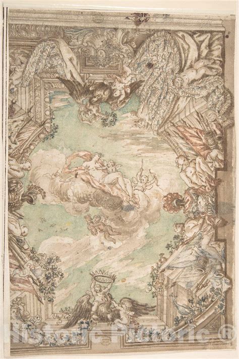 Art Print Italian Roman Bolognese 17th Century Design For A