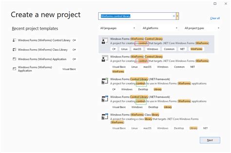 A Syntax Error In Description Of Net Core Vb And C Windows Forms Control Library Templates