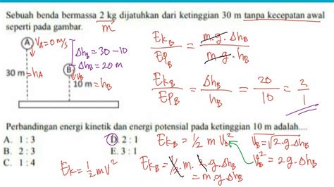 Menghitung Perbandingan Energi Kinetik Dan Energi Potensial Pada