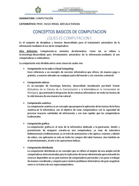 Conceptos Básicos De Computación Descargar Gratis Pdf Unidad