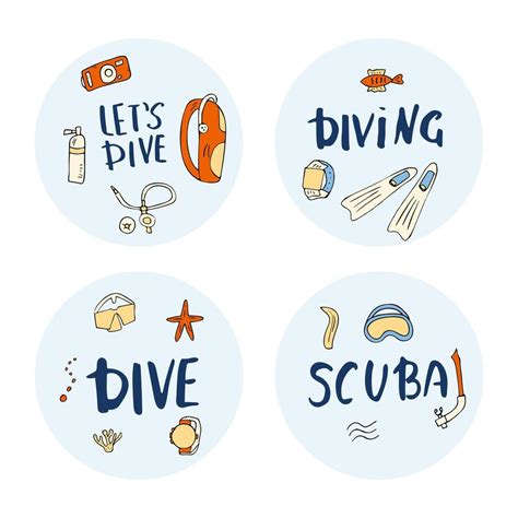 Scuba Diving Set Of Elements And Equipment 41401602 Vector Art At Vecteezy