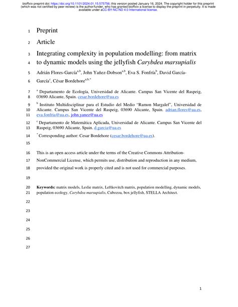 Pdf Integrating Complexity In Population Modelling From Matrix To