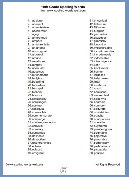 200 2nd Grade Vocabulary Words