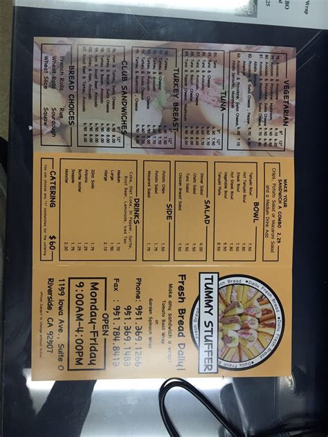 Tummy Stuffer Menu Discover Delicious Sandwiches And More